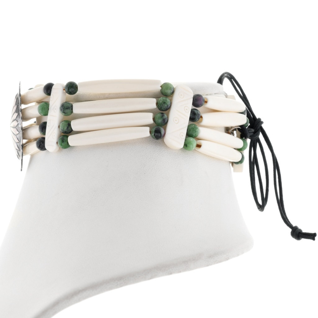 Native American Style Bone Leather Choker 43421