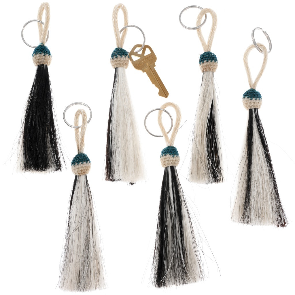 Southwest Genuine Horsehair Tassle Key Ring 43455