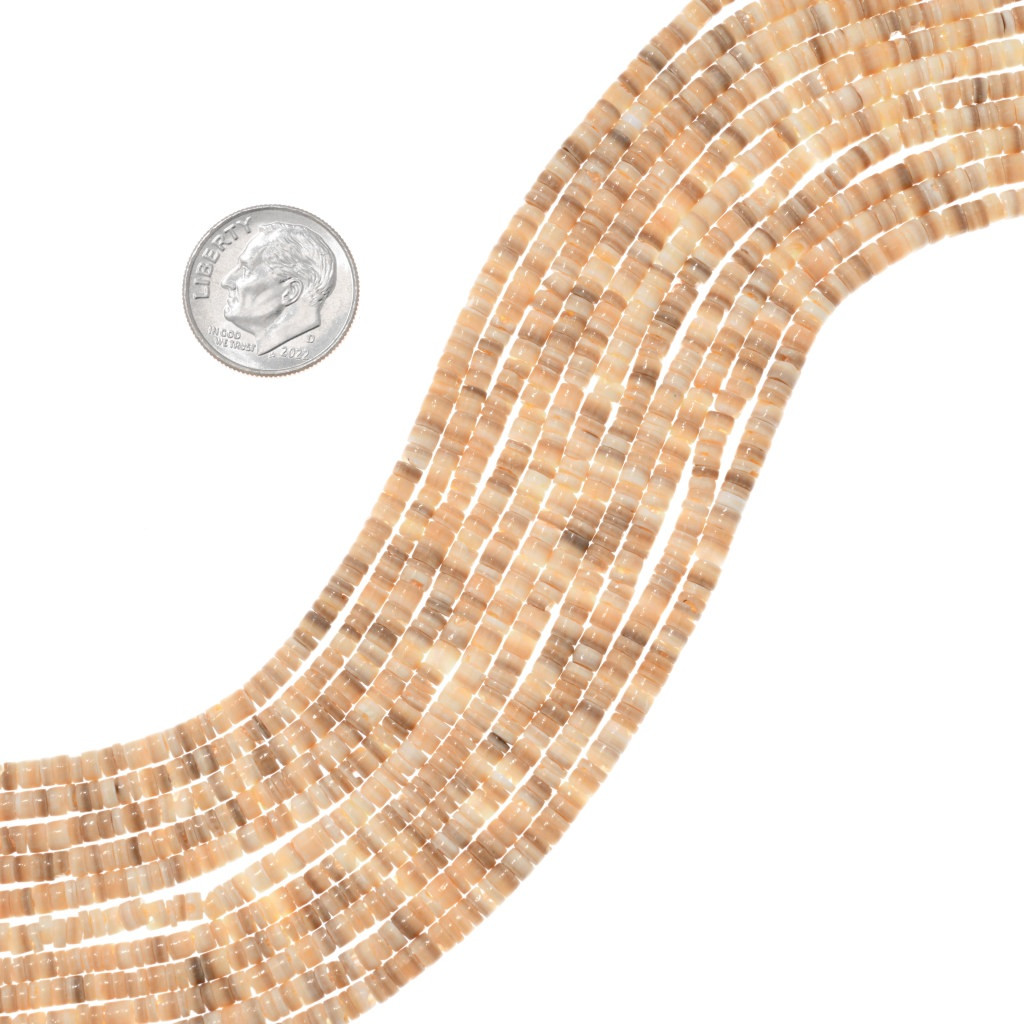 Melon Shell Heishi Beads Thin 2mm to 3mm 37776