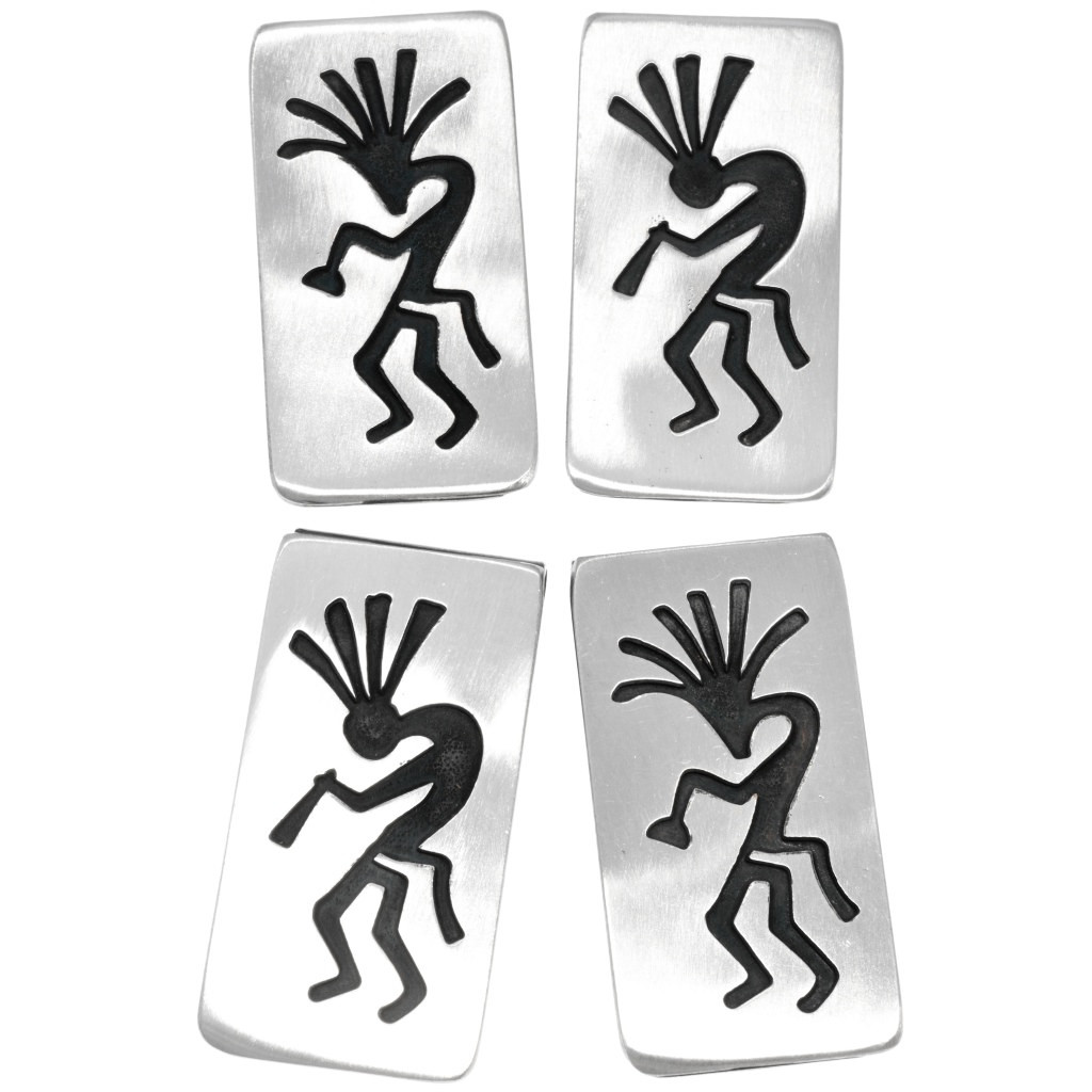 Kokopelli Flute Player Silver Money Clip Handmade by Thomas Bega 43927