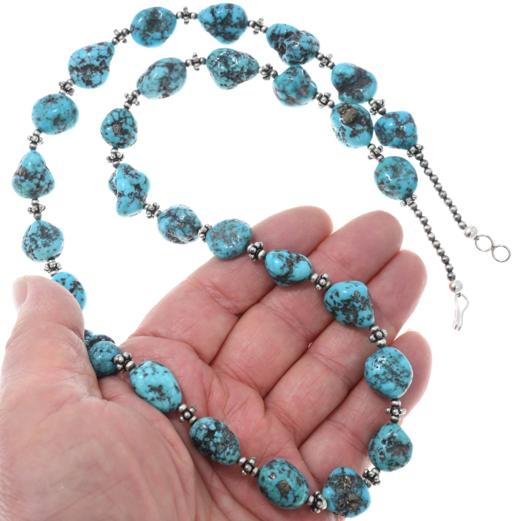 Natural Old Stock Sleeping Beauty Turquoise Beaded Necklace by Lula ...