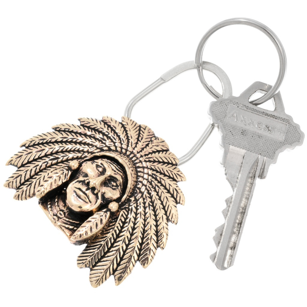 Native Fierce Warrior Chief Concho Key Ring by Thomas Begay 44159