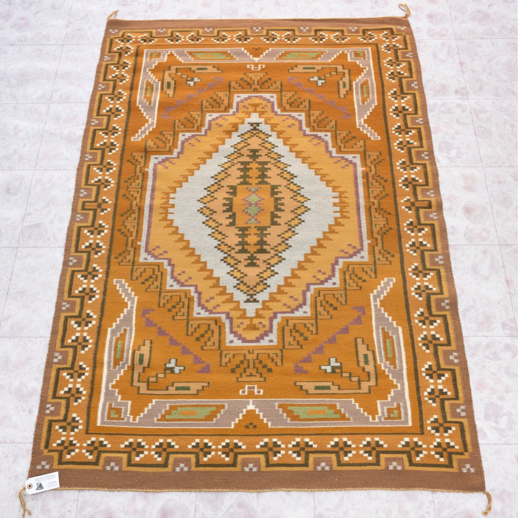 Authentic Woven Navajo Burntwater Wool Rug 6 Feet x 4 Feet 44166