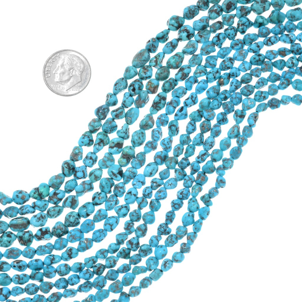 Blue Nugget Turquoise Beads 4-5mm Wide 37873