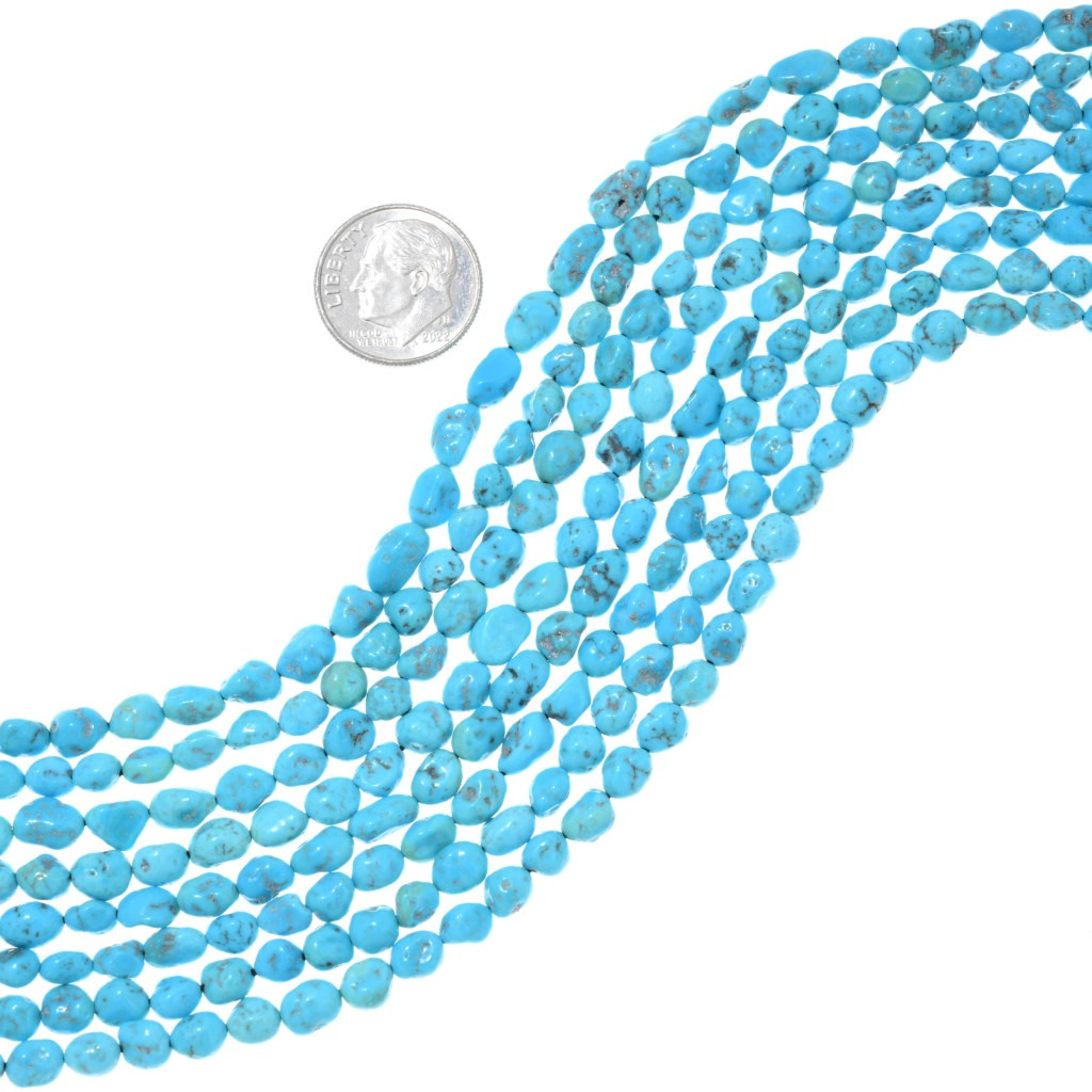 Turquoise Beads Natural Polished Nuggets 4-5mm Wide 37875