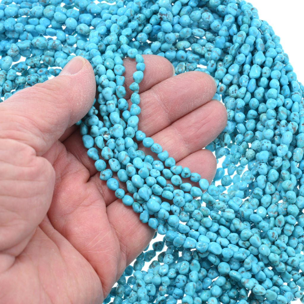 Turquoise Beads Natural Polished Nuggets 4-5mm Wide 37875