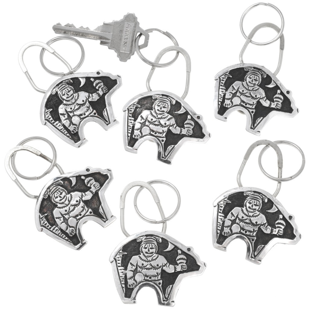 Native American Clown Kachina Silver Bear Design Key Ring by Thomas ...