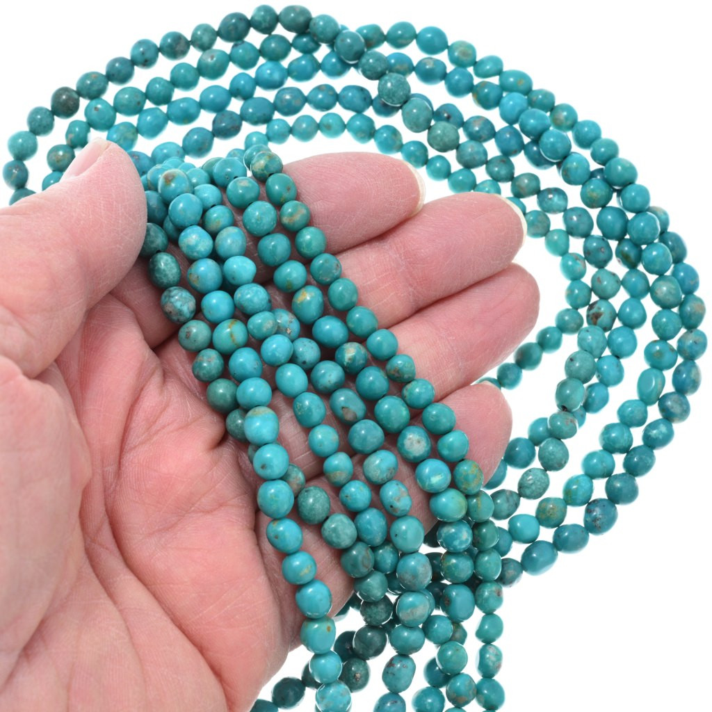 Round Turquoise Nugget Beads Bright Blue 6mm 37890