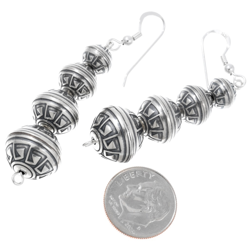 Desert Pearl Navajo Beaded French Hook Earrings By Lula Begay 44857