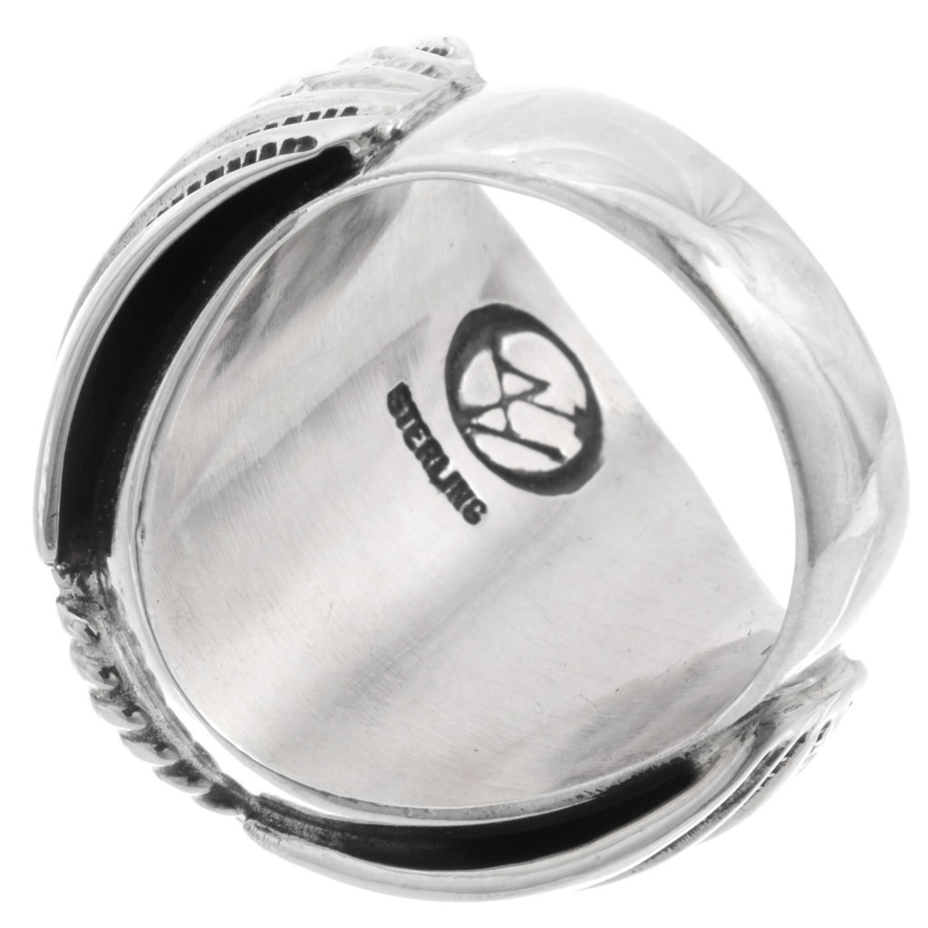 Limited Edition Navajo Smoky Blue Turquoise Bold Mens Ring 44898