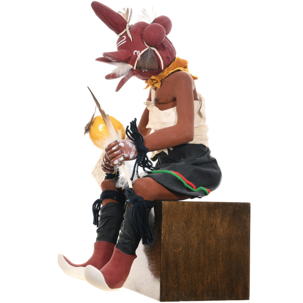 Vintage Hopi Sitting Mudhead Ogre Third Mesa Kachina Doll 44949