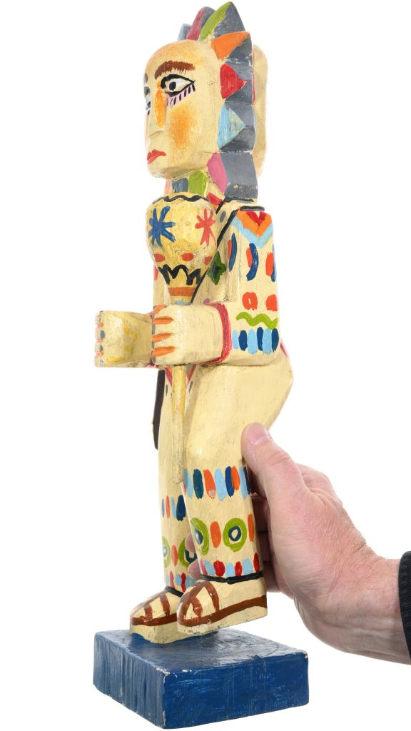 Wooden Colorful Mexican Sunface Talavera Statue 46142