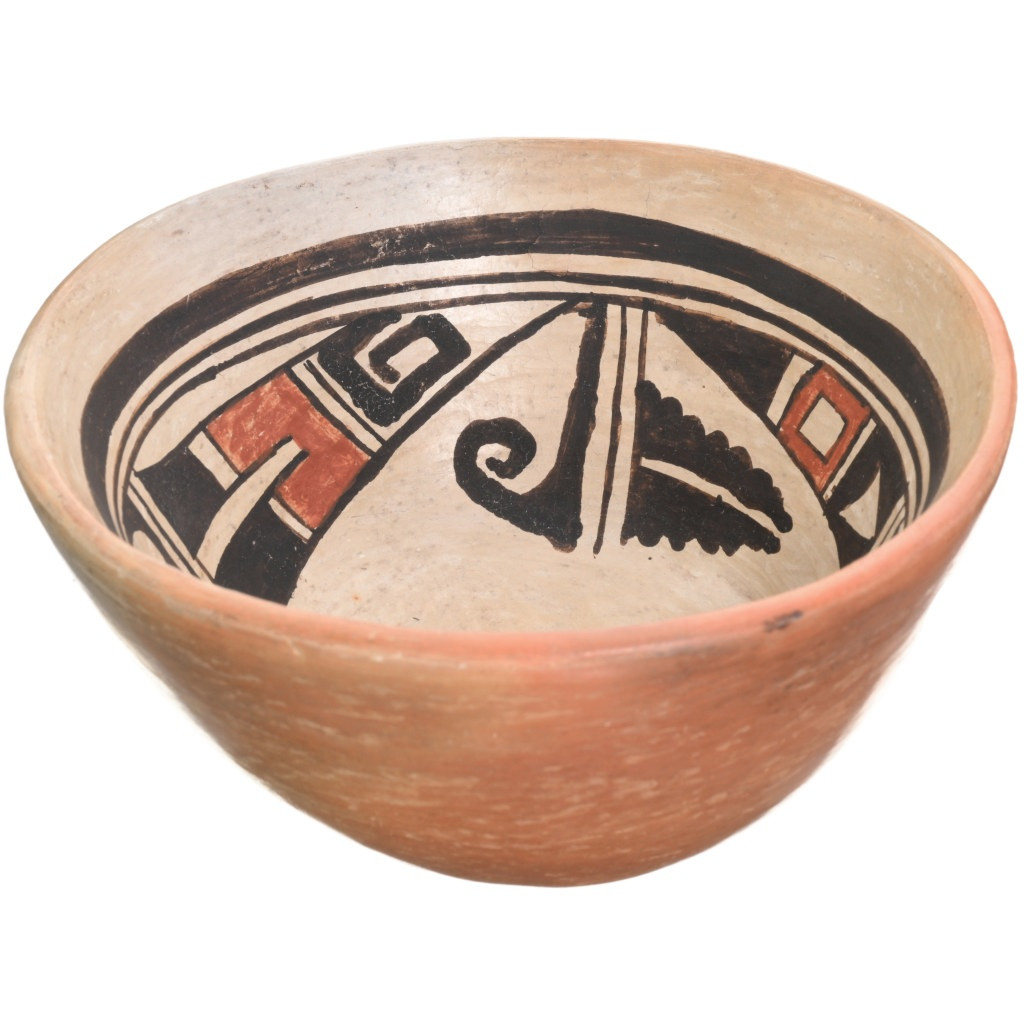 Vintage Hopi Hand Coiled Traditional Native American Polychrome Pottery ...