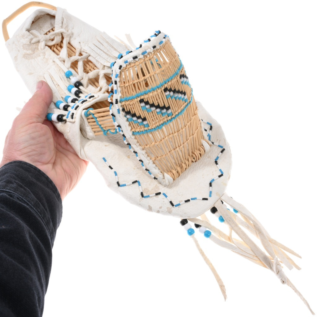 Native American Vintage Beaded Cradleboard Baby Carrier 47476