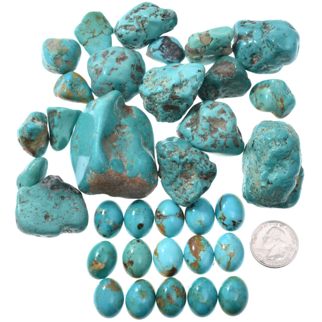 AAA Grade Sky Blue Turquoise Nuggets Tumbled 1 Pound Lot 45239