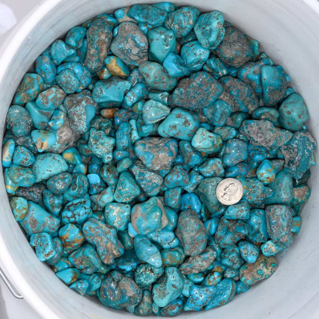 Deep Blue Turquoise Nuggets Tumbled High Grade 1 Pound Lot 45240