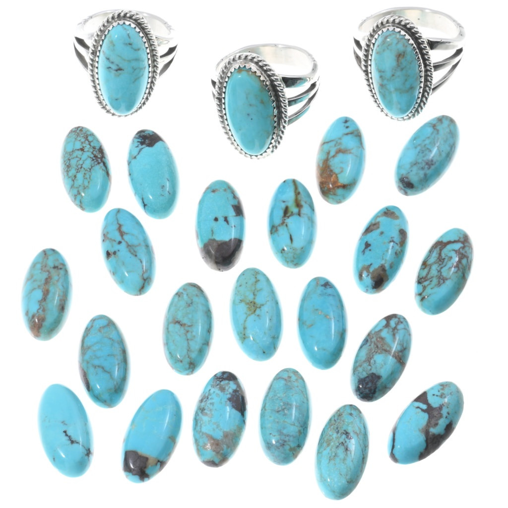 Ladies Turquoise Navajo Sterling Silver Pointer Ring by Keith Henry 47854