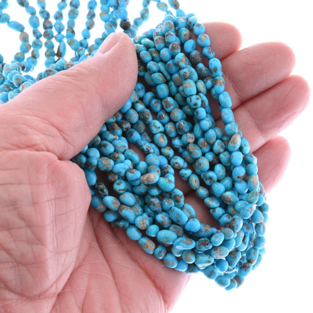 Natural Sonoran Gold Turquoise Nugget Necklace High Quality Navajo Ten ...