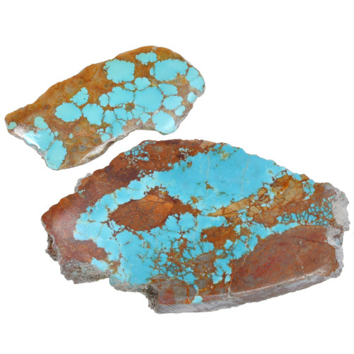 Genuine Number 8 Turquoise Sliced Rough Medium Size One Pound Lot 37154