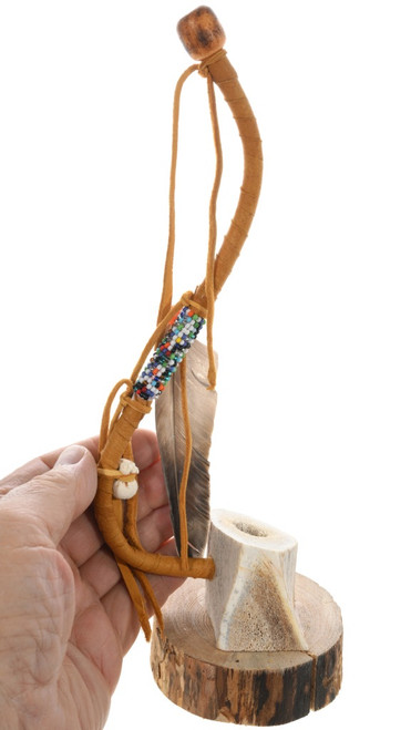 Native American Style Leather Peace Pipe Replica 42923
