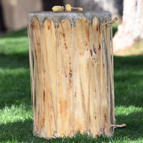 Large Native American Rawhide Taos Drum with Drum Beater 43526