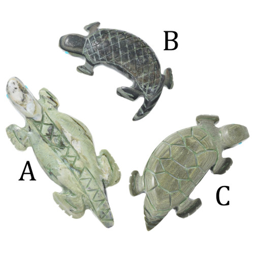 Serpentine Lizard Carving Zuni Animal Fetish Choose Your Favorite 37952
