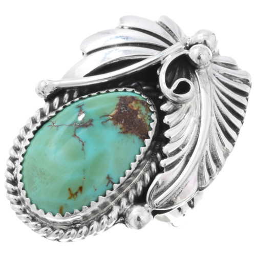 Native American Turquoise Pointer Ring Ladies Sterling Design 27131