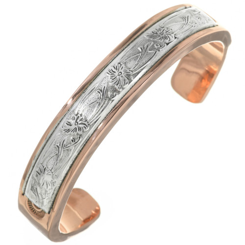 Navajo Hammered Silver Copper Cuff Big Boy Heavy Gauge 30768