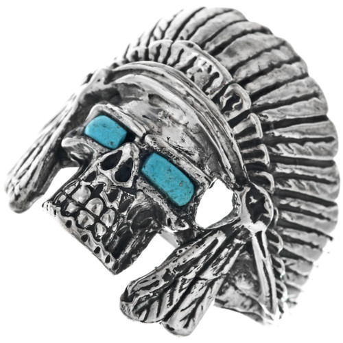 Indian chief skull ring store