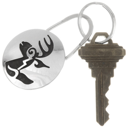 Affordable Native American Deer Kachina Silver Key Ring 40283