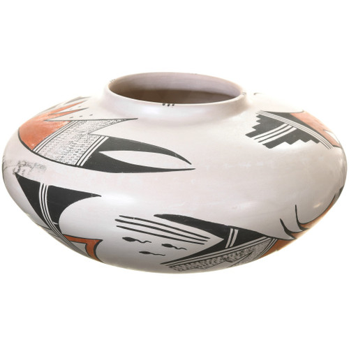 Vintage Frog Woman Hopi Pottery by Joy Navasie Wide Whiteware 40917