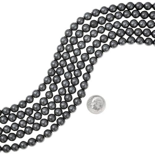 Natural Hematite Beads Mirror Polish Round 8mm 37233