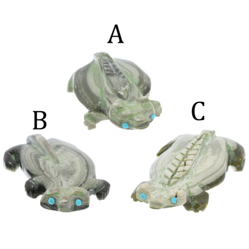 Authentic Badger Green Serpentine Zuni Fetish Carving 43618