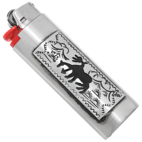 End Of Trail Silver Lighter Case Made by Thomas Begay 43805