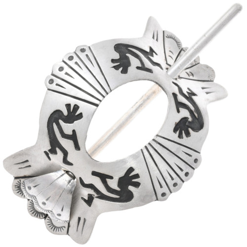 Silver Kokopelli Hair Stick Barrette Santa Fe Satin Finish 44088