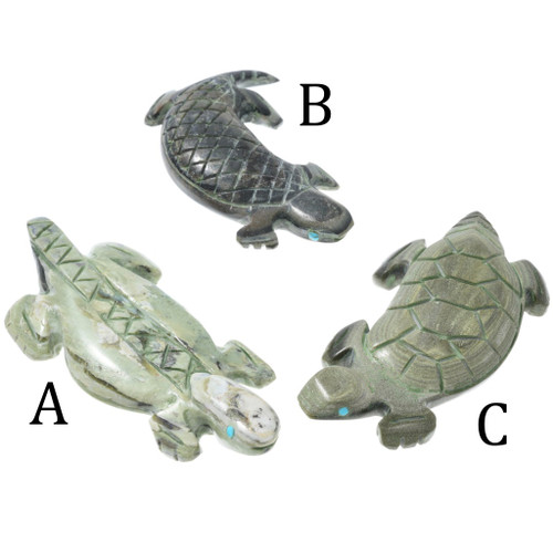 Serpentine Lizard Carving Zuni Animal Fetish Choose Your Favorite 37952