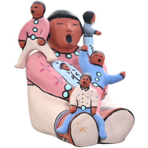 Vintage Pueblo Acoma Storyteller With Five Children Hand Crafted ...