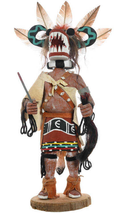Hopi Hand Carved Traditional White Ogre Kachina Dancer Doll Collectible ...