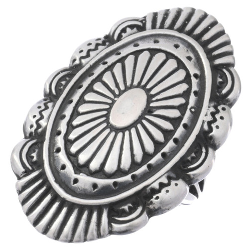 Sterling Silver Repoussé Native American Concho Ring 48246