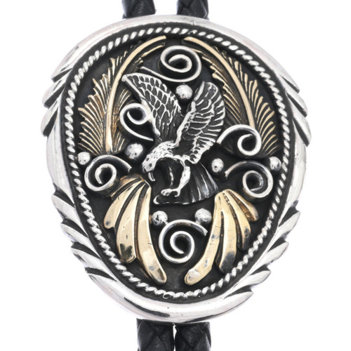 Sterling Silver Gold Eagle Bolo Tie 48480