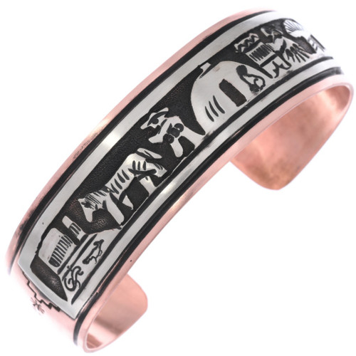 Copper Silver Storyteller Bracelet Overlaid Navajo Hammered Cuff by ...