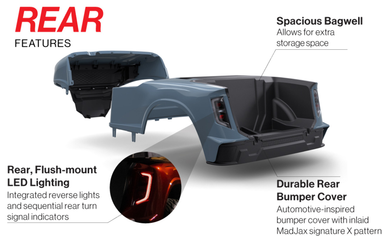 Madjax Apex Body Kit For Ezgo Rxv Golf Cart Deep Sea Metallic Fits