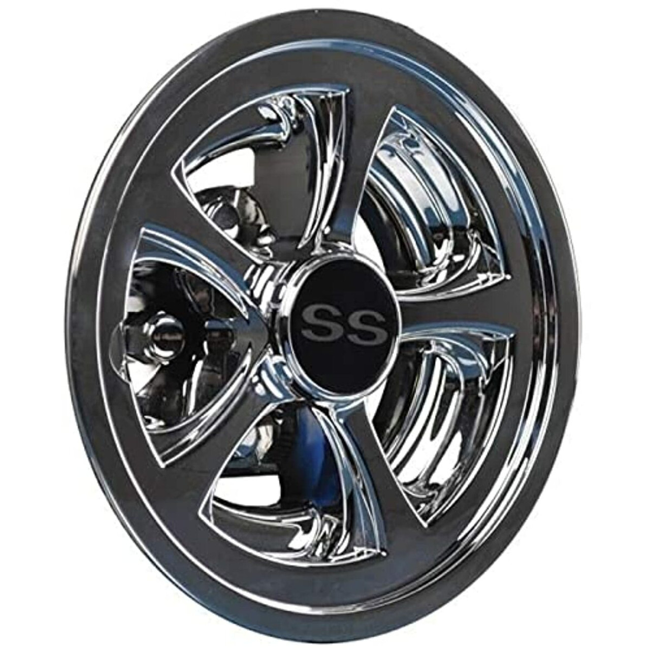 Golf Cart SS Chrome Wheel Covers Hub Caps 8 Set Of 4 Performance Plus Carts