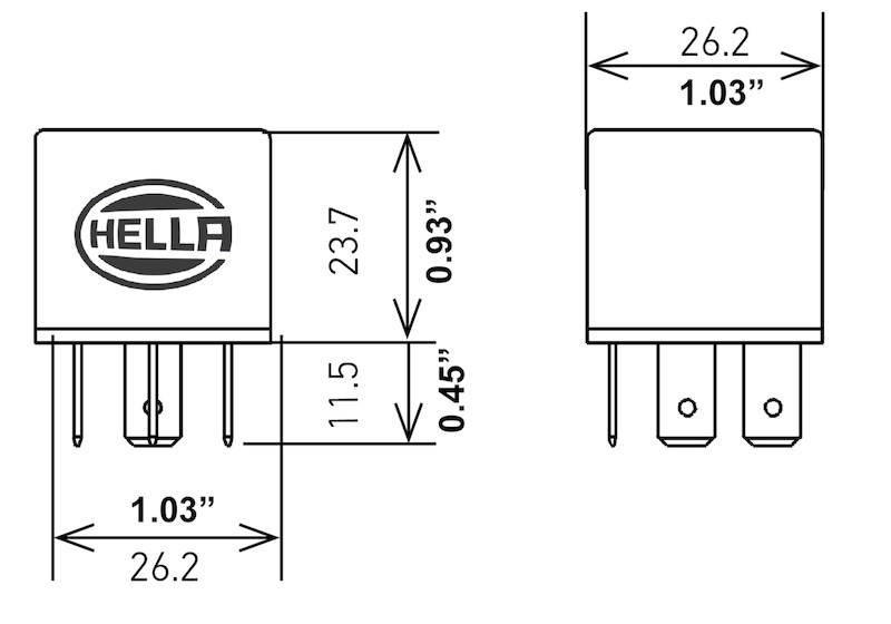 Hella Relay Mini Iso 4 Pole 12V Spst - Down East Offroad
