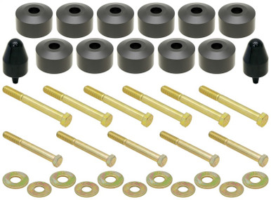 RockJock TJ/LJ/YJ Body Lift Kit 1in Lift w/ Hardware - Down East Offroad