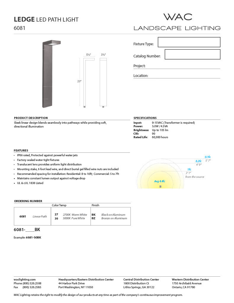 6081 - Ledge Path Light | WAC Lighting