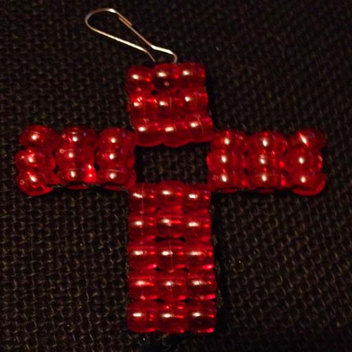 Transparent Pony Bead Cross - Immortelle Designs