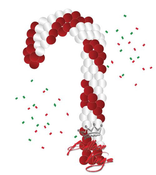 Candy Cane Balloon Column – Christmas Balloon Décor Dalla