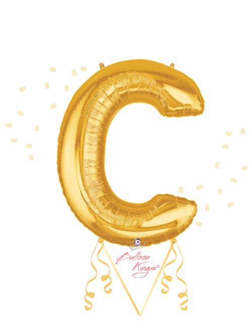Gold Letter C Balloon – Delivered Across Dallas & DFW