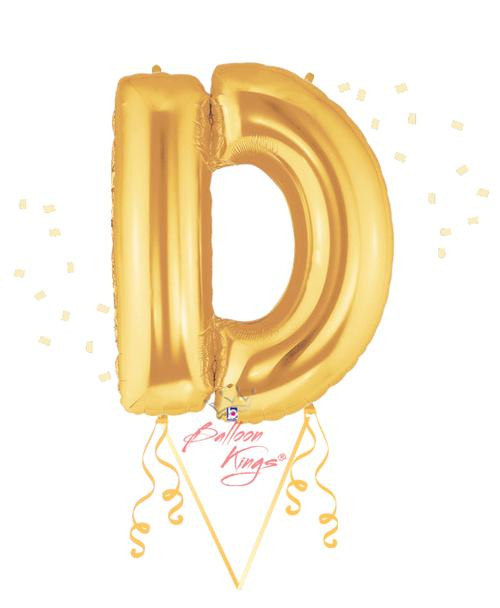 Gold Letter D Balloon – Delivered Across Dallas & DFW
